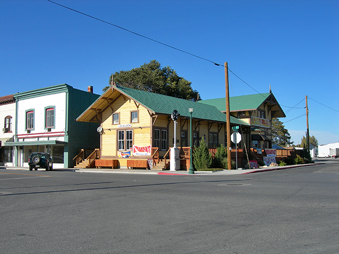 The historic train depot in Lovelock stands as a reminder of connections &ndash; both railway and community.