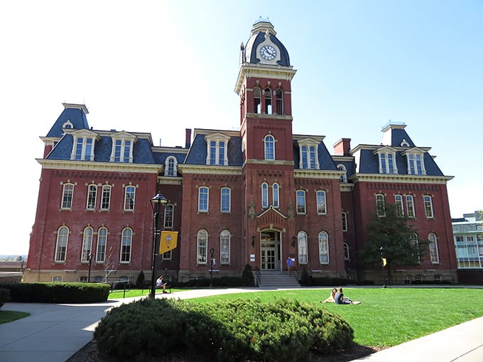 That grand university building in Morgantown brings culture and learning to a town where retirees can live affordably.