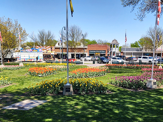 Tulips and tradition: Orange City's colorful downtown reflects the vibrant community life that blooms year-round.