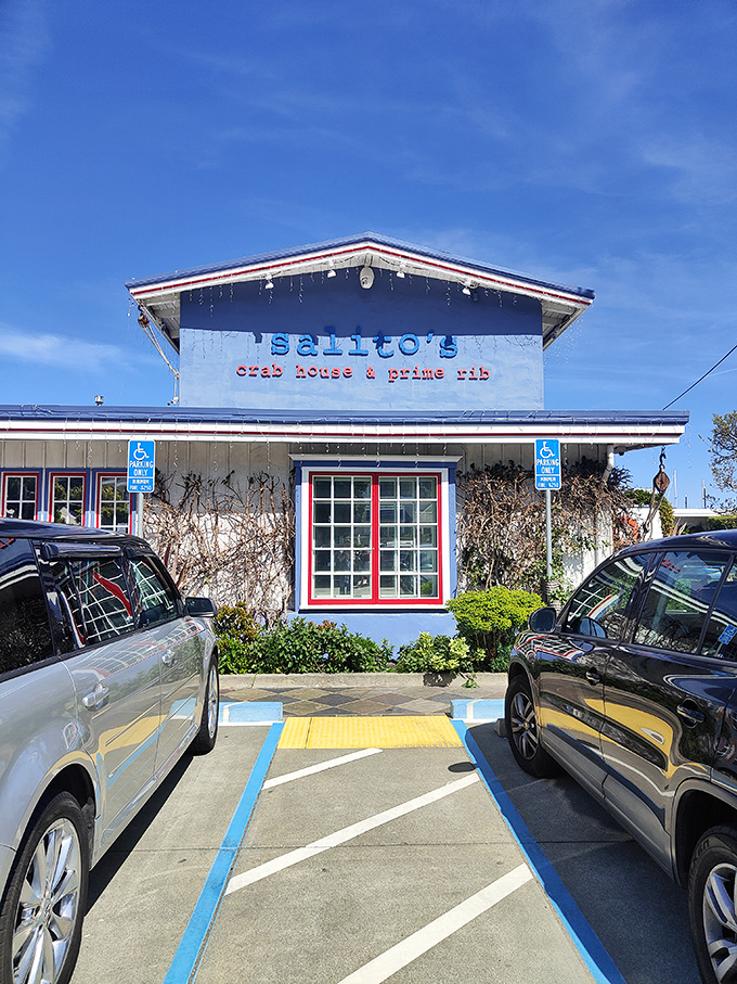 Between the bright blue paint and red-trimmed windows, Salito's stands out in Sausalito like a postcard come to life, promising seafood worth crossing the bridge for.