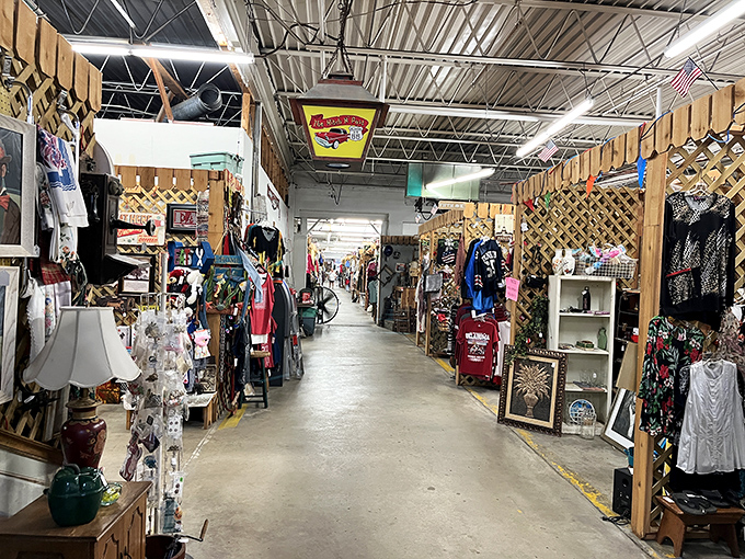 Wooden booths create cozy shopping nooks inside the Hitch n Post. It's like stepping into Oklahoma's attic, filled with stories and treasures.Add to Conversation
