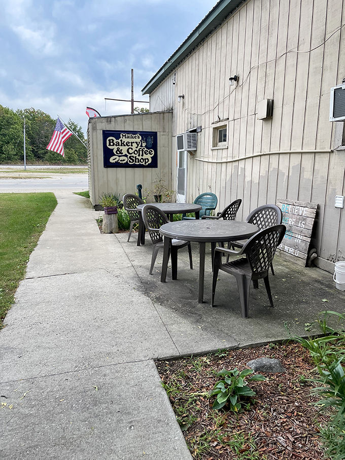 Mike's Bakery & Coffee Shop in White Cloud - where locals gather for gossip that's even fresher than the morning donuts!