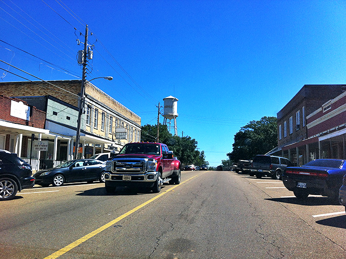 The streets of Woodville stretch into the distance, promising adventures that unfold at the perfect Mississippi pace.