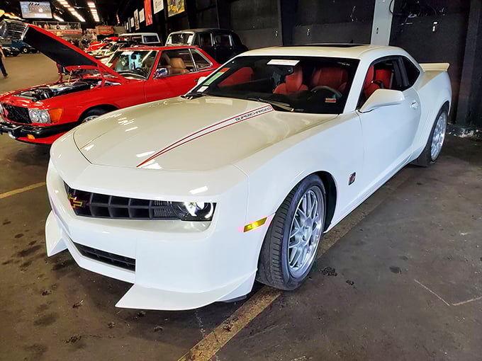 The modern Camaro in pristine white&mdash;proof that Detroit still remembers how to make hearts race.