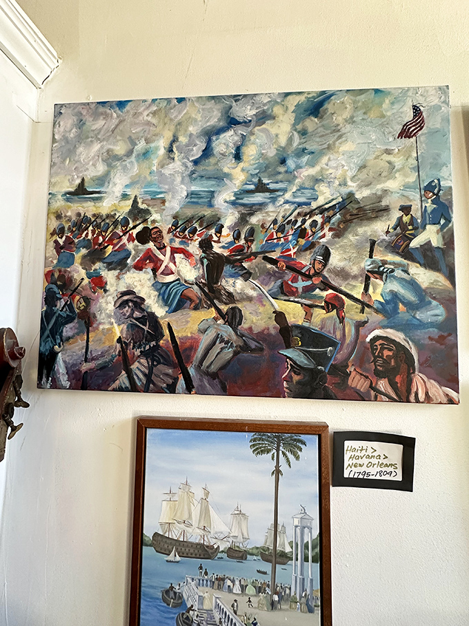 The museum's collection includes colorful Mardi Gras Indian regalia, highlighting another vital thread in New Orleans' rich cultural tapestry.