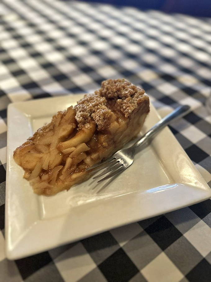 This apple crumble pie isn't just dessert&mdash;it's edible architecture with layers of warm spiced apples and buttery crumble that would make any Oma proud.