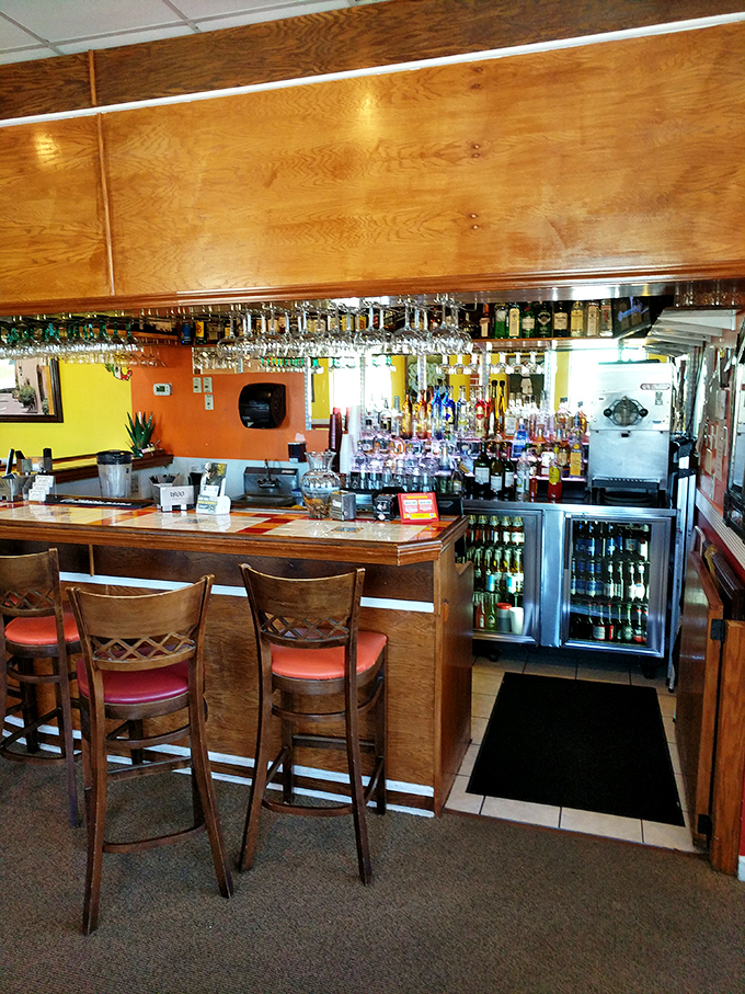 The bar isn't trying to be trendy; it's busy being genuine. That lineup of spirits isn't for show&mdash;it's for serious margarita business.