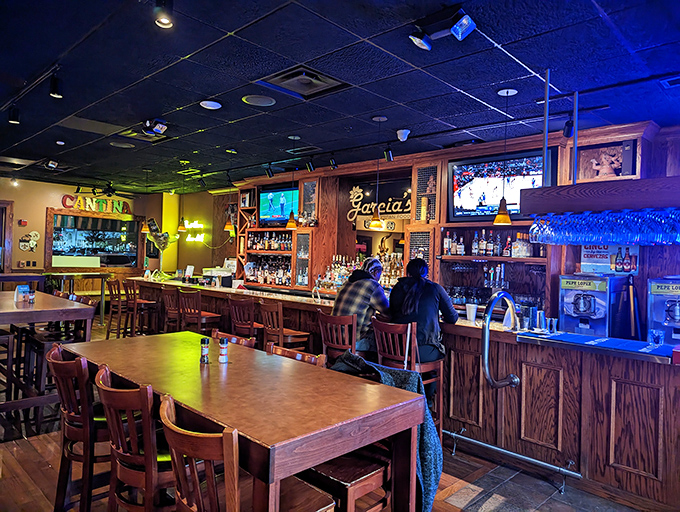 The cantina area glows with that special kind of warmth that makes even a random Tuesday feel like a celebration worth having.