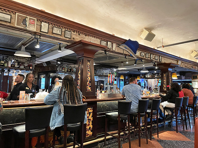 Where cocktails are crafted with the same care as the cuisine. The bar's energy is infectious, drawing in patrons like moths to flame.