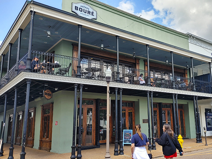 Bour&eacute;'s balcony offers the perfect perch for people-watching while debating whether you have room for dessert. (Spoiler: you always do.)