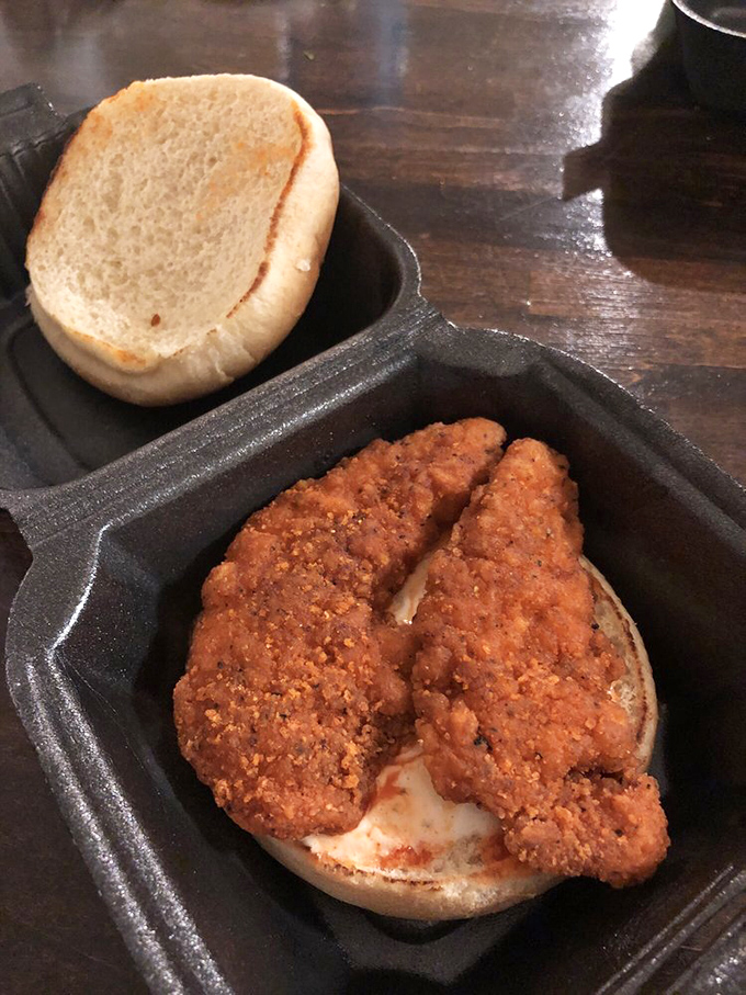 This crispy chicken sandwich isn't messing around&mdash;perfectly fried poultry nestled in a bun that's just trying to keep up with greatness.