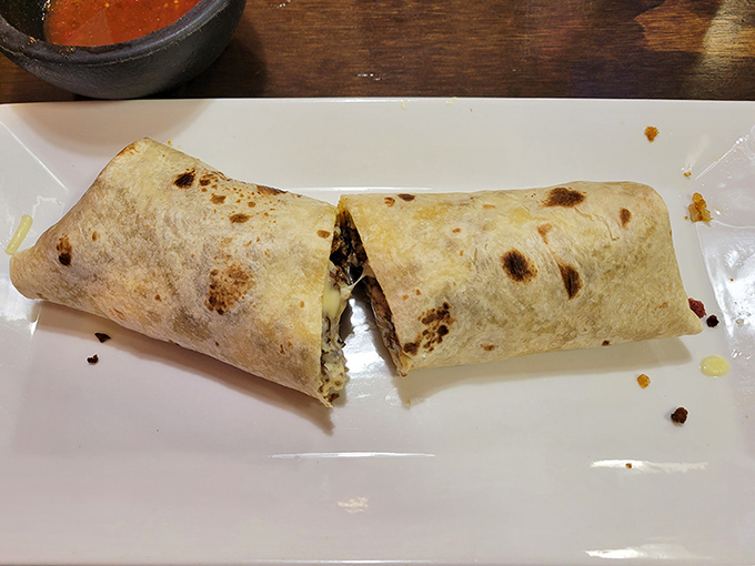 This burrito isn't just wrapped&mdash;it's swaddled with care, like a food baby born of rice, beans, and perfectly seasoned meat. Cut it open and watch the goodness escape.