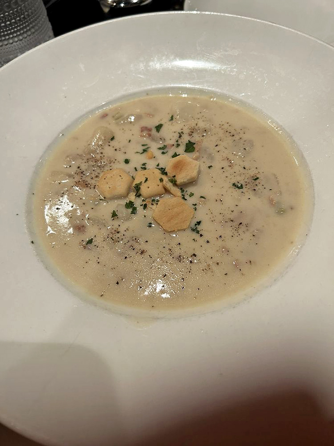 Clam chowder so creamy and comforting, it's like a warm hug from a grandparent who happens to be an excellent chef.