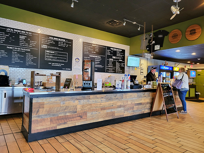 This burger isn't just topped with bacon &ndash; it's been blessed by it, with fries standing by for sauce-mopping duty. 