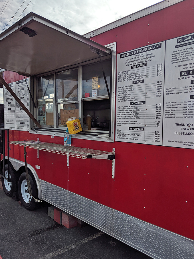 The service window &ndash; where dreams are ordered, and happiness is served in styrofoam containers.
