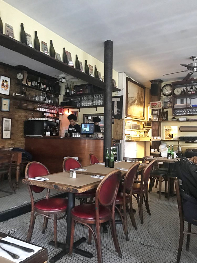 The bar area isn't trying to win design awards&mdash;it's busy doing something more important: serving consistently excellent food and wine without fanfare.