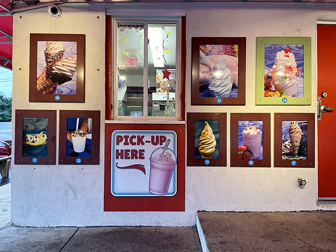 The wall of possibilities&mdash;where dreams are framed in colorful photographs and decisions become deliciously difficult.