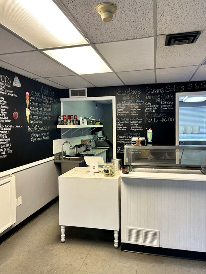 Behind the counter magic happens&mdash;where science meets art and dairy becomes divine in this clean, efficient ice cream laboratory.