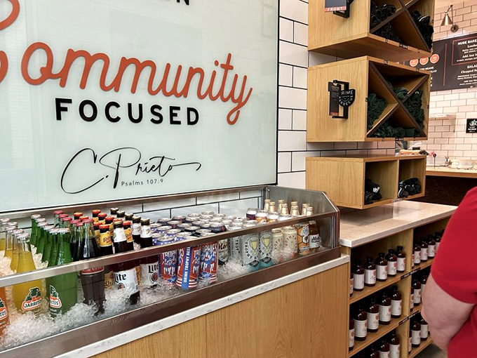 Even the drink selection shows thoughtful curation, with a "Community Focused" ethos that extends beyond just the barbecue.