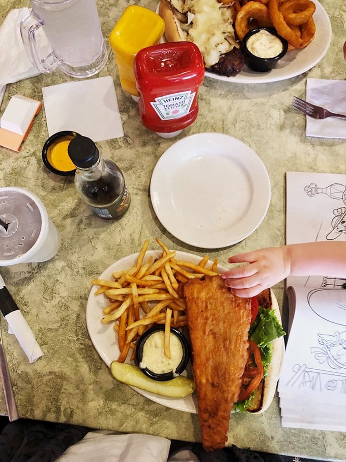 A fish sandwich that would make coastal cities jealous. Crispy, flaky, and substantial enough to satisfy even the heartiest Midwestern appetite.