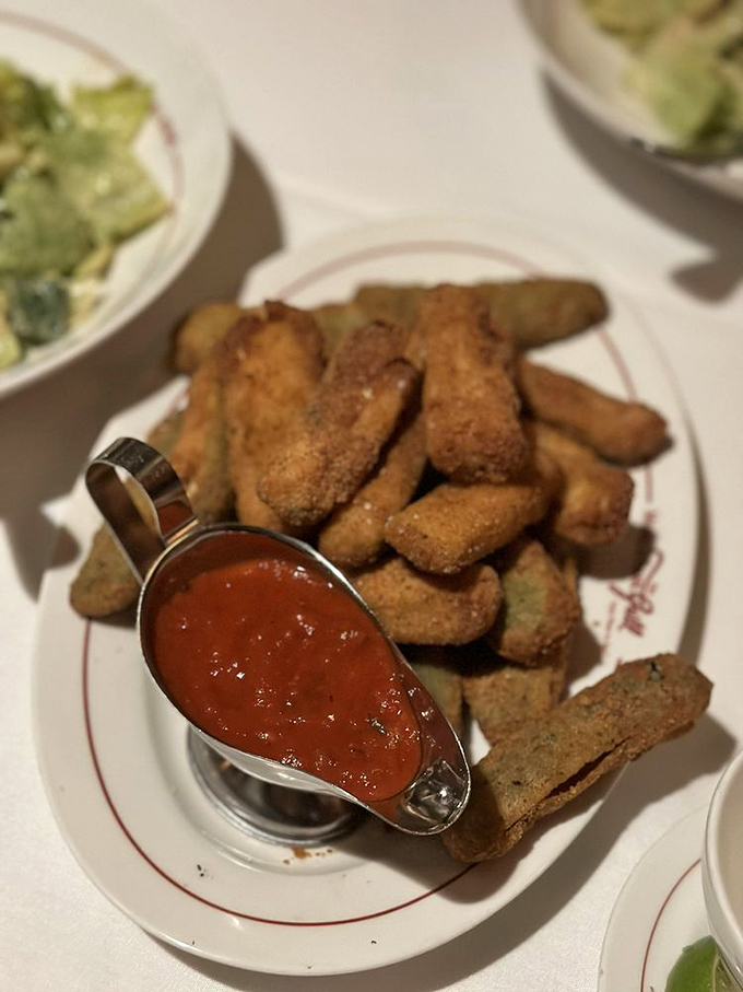 Zucchini transformed into crispy, golden treasures&mdash;proof that vegetables can have fun too.