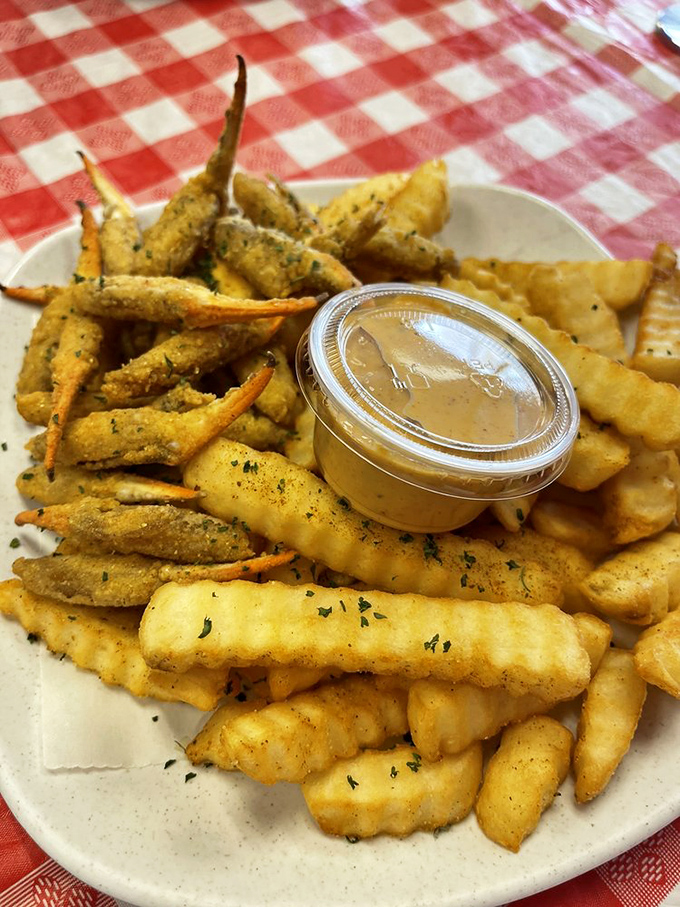 Fried crab claws and perfect fries&mdash;the dynamic duo of seafood indulgence that makes you wonder why you ever waste stomach space on salad.