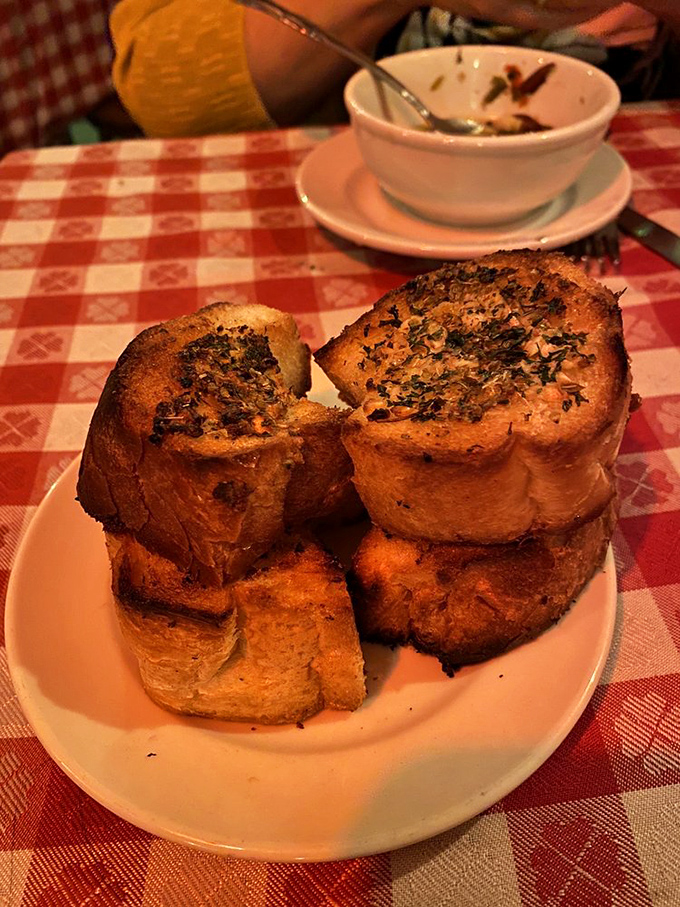 Garlic bread toasted to golden perfection. These slices aren't just bread&mdash;they're the perfect sauce-sopping tools engineered for maximum flavor capture.