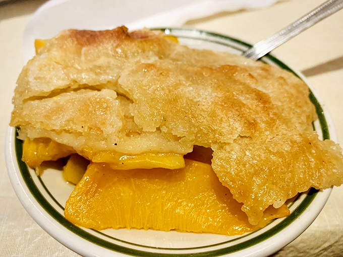 Georgia peach cobbler so authentic, each bite triggers memories of summers you never even experienced.