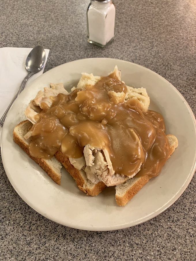 The hot turkey sandwich &ndash; where Thanksgiving meets Tuesday afternoon. That gravy river flowing over tender turkey is pure Midwestern poetry.