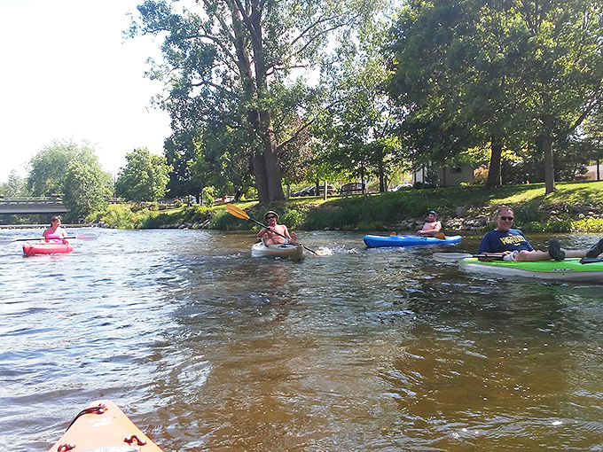 Kayakers enjoy a unique perspective of the castle from the Shiawassee River &ndash; a view that perfectly captures this hidden Michigan gem.