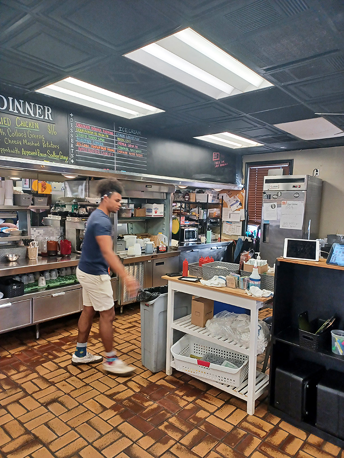 The kitchen&mdash;where breakfast dreams are born. Like watching artists at work, except these masterpieces disappear within minutes of reaching your table.