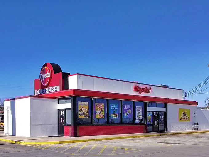 Sometimes between antiquing adventures, you need a quick bite&mdash;this Krystal serves up sliders that haven't changed much since grandpa's day.