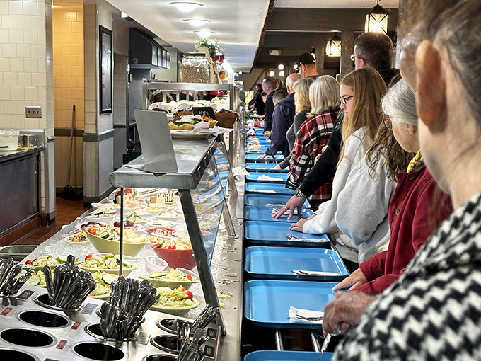 The cafeteria line: Indiana's most worthwhile wait, where patience is rewarded with plates that make you forget you ever checked your watch.