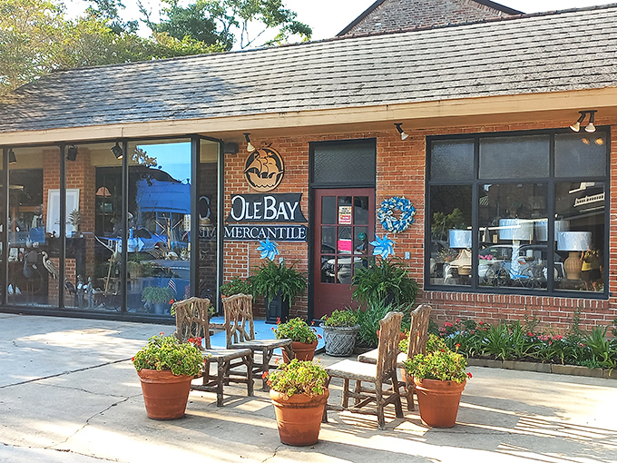 Ole Bay Mercantile offers the kind of shopping experience that makes you want to buy things you never knew you needed. Those outdoor chairs are calling your name.