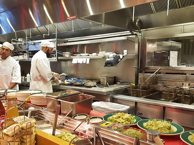 Where the magic happens! An open kitchen that has nothing to hide&mdash;just good ingredients transformed into Southern classics by skilled hands.