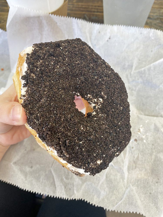 Oreo donut in hand means you've officially blurred the line between breakfast and dessert. And frankly, that's the kind of rebellion we support.