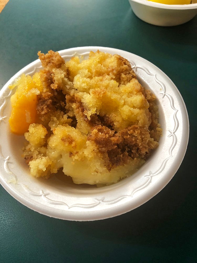 Peach cobbler with the perfect crumb-to-fruit ratio. The kind of dessert that makes you consider skipping the main course next time.