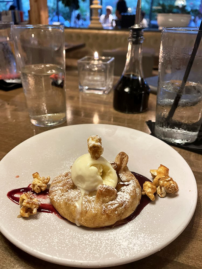 This dessert isn't just served, it's presented&mdash;a sweet finale that makes you contemplate ordering a second before you've finished the first.
