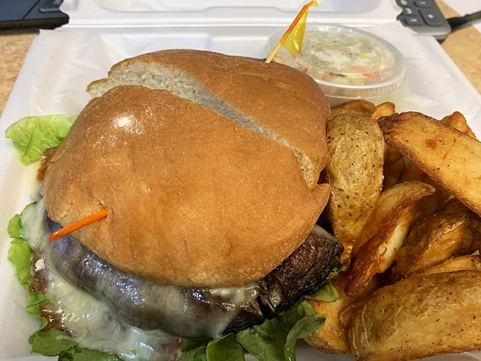 This sandwich is practicing social distancing from my diet plans. Mushrooms, caramelized onions, and melty cheese on a poppy seed bun? Resistance is futile.
