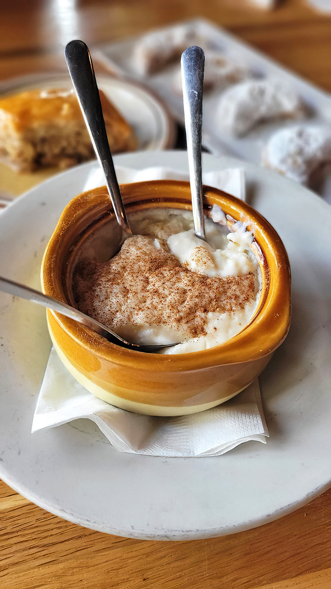 Rice pudding that whispers sweet nothings. Creamy, cinnamon-dusted comfort in a bowl that somehow tastes like both childhood and sophistication.