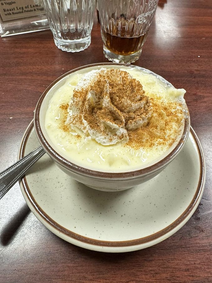 Rice pudding crowned with cinnamon&mdash;dessert royalty that doesn't need to show off. Comfort in a bowl.