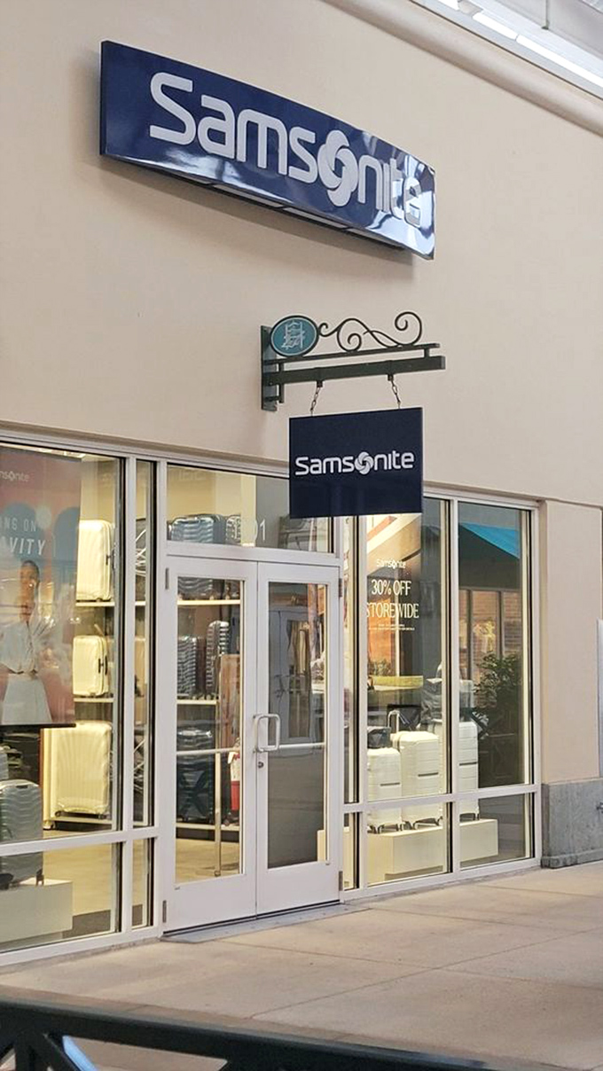 Samsonite beckons travelers and dreamers alike&mdash;because nothing says "future adventures" like discounted luggage waiting to be filled.