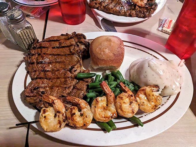 The surf meets the turf in rural Kansas, proving that good ideas&mdash;like adding grilled shrimp to a perfect steak&mdash;know no coastal boundaries.