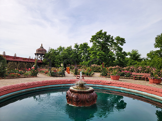 Terraced gardens and fountains cascade down the hillside. Proof that sometimes the most unexpected places deliver the most unforgettable views.