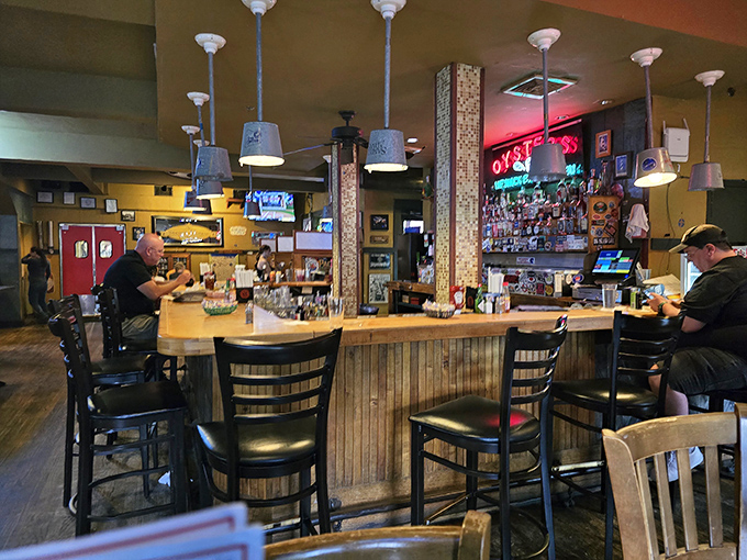 The beating heart of Steamhouse. This bar has witnessed countless first dates, celebrations, and "I need to tell someone about this key lime pie" moments.