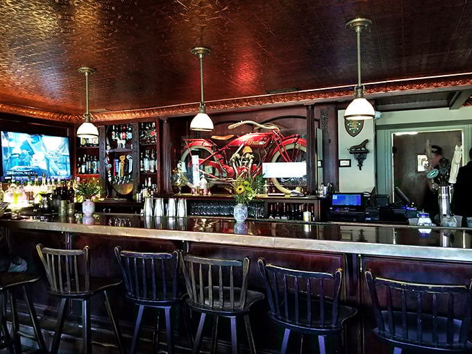 Behind every great pub is a bar that tells stories &ndash; this one whispers tales of vintage motorcycles and perfectly poured pints.