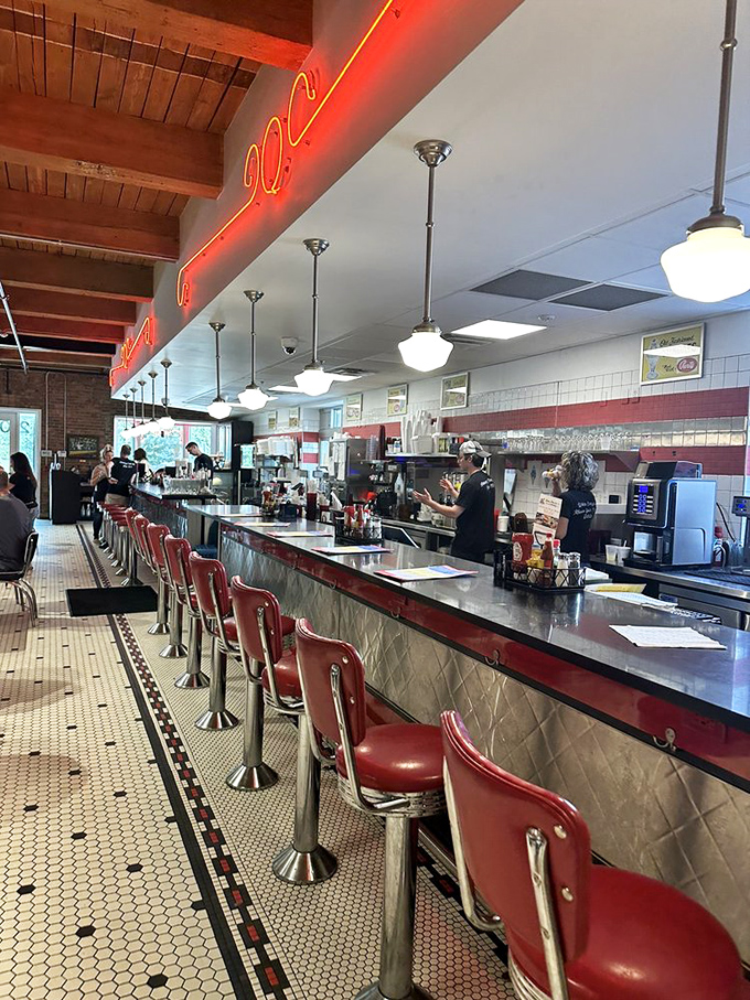 The counter where magic happens. These soda jerks could probably tell you stories that would fill a Tennessee novel.