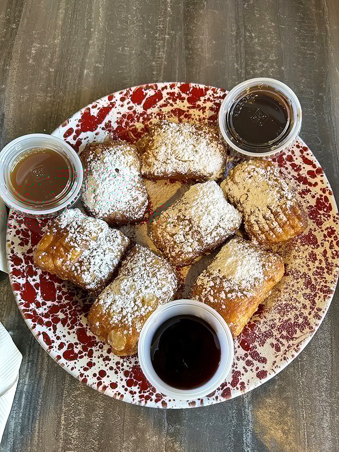 Fresh beignets dusted with powdered sugar bring New Orleans magic straight to the Delaware shore, one bite.