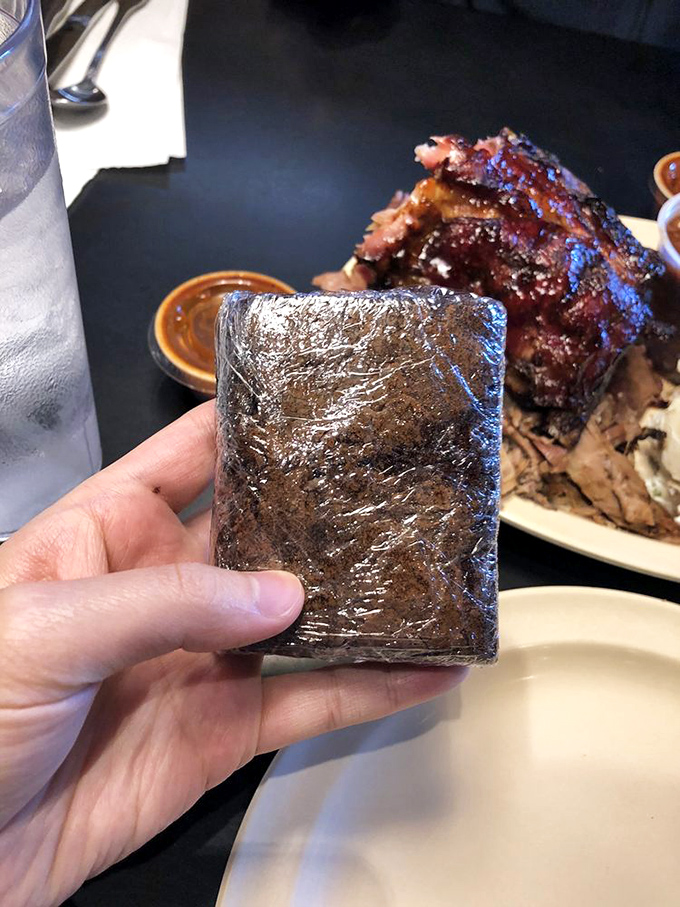 That mysterious wrapped package holds the final chapter of your BBQ odyssey &ndash; a brownie waiting to provide the sweet finale.