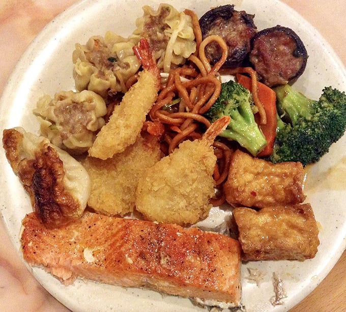 The buffet plate of champions: a little bit of everything and somehow still room for seconds. This isn't a meal; it's a strategic conquest. 